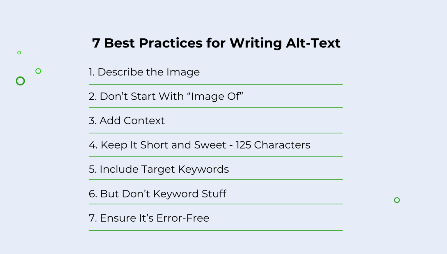 Best practices for image alt text optimization
